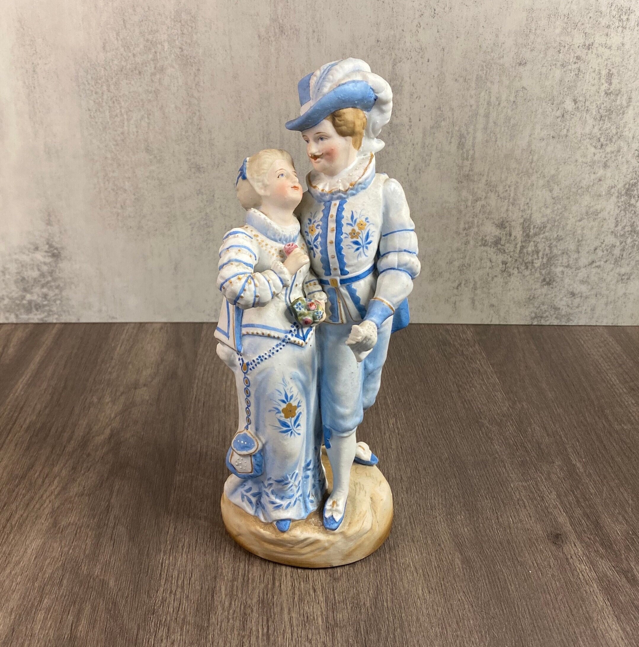 Antique German Bisque Figurine - 19th Century Hand Painted Couple ...