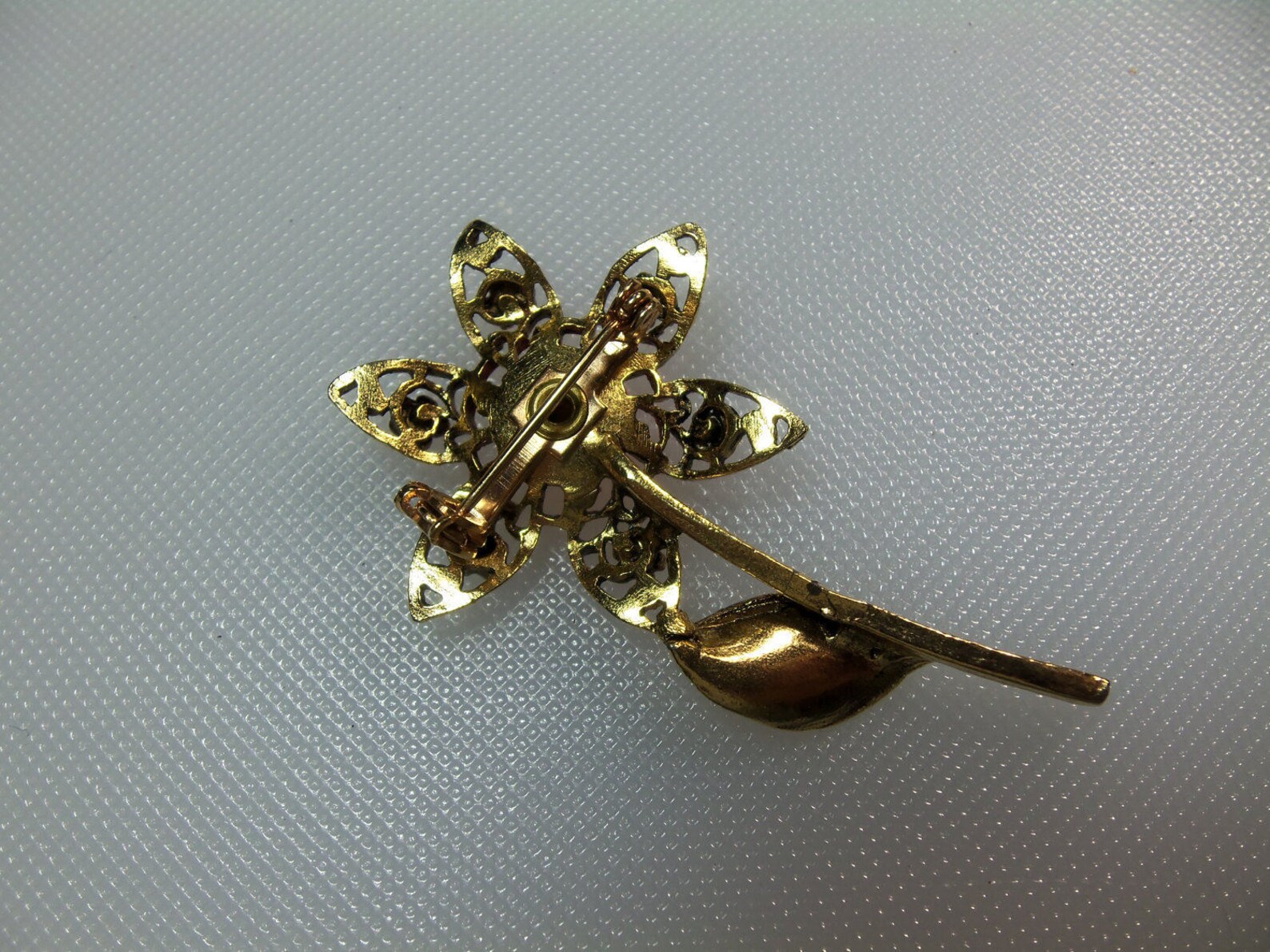 Vintage Gold Tone Filigree With Dark and Light Pink Enamel | Etsy