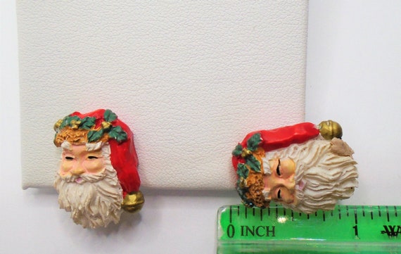 Vintage Detailed Santa Face Resin Christmas Holiday C… - Gem