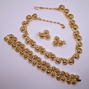Vintage Polished Gold Tone Clear Chaton Rhinestones Adjustable Necklace ...