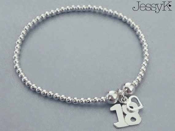 Sterling Silver Eighteen 18 Birthday Charm Bracelet - Etsy UK