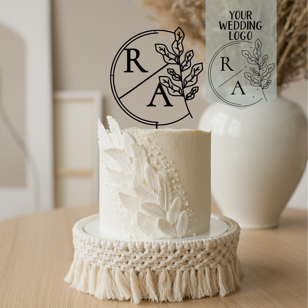 Wedding Logo Cake Topper, Monogram Cake Topper, Mr Mrs Cake Topper ...