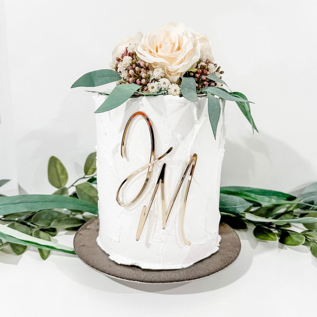 Initials Cake Topper, Custom Cake Topper, Monogram Cake Topper, Wedding ...