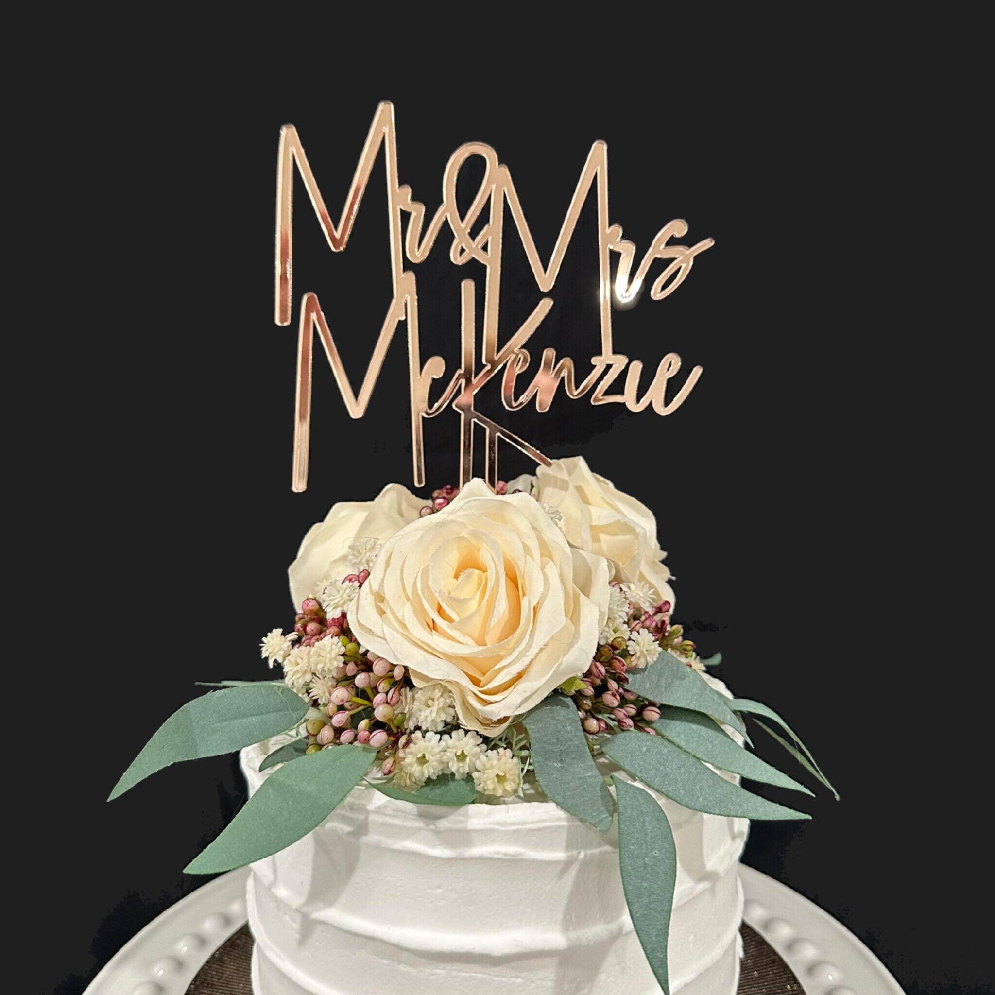 Custom Cake Topper Mr Mrs Cake Topper Personalized Cake - Etsy