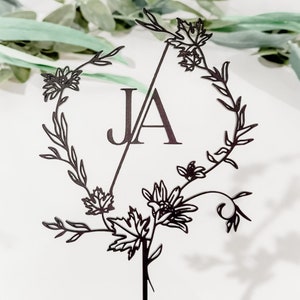 Wedding Logo Cake Topper, Monogram Cake Topper, Mr Mrs Cake Topper ...