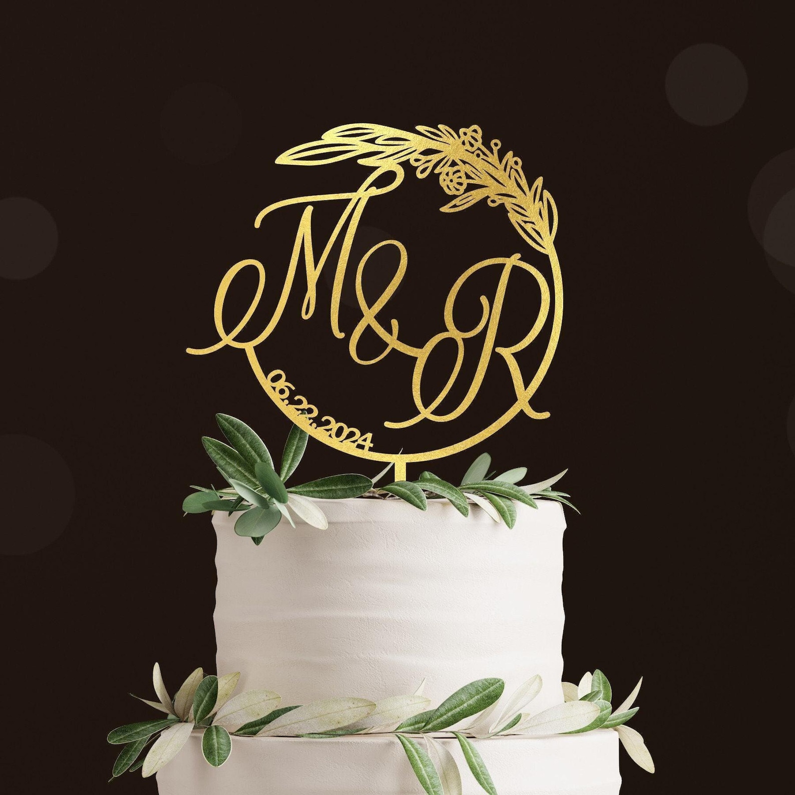 Initial Cake Topper, Wedding Cake Topper, Personalized Cake Topper ...