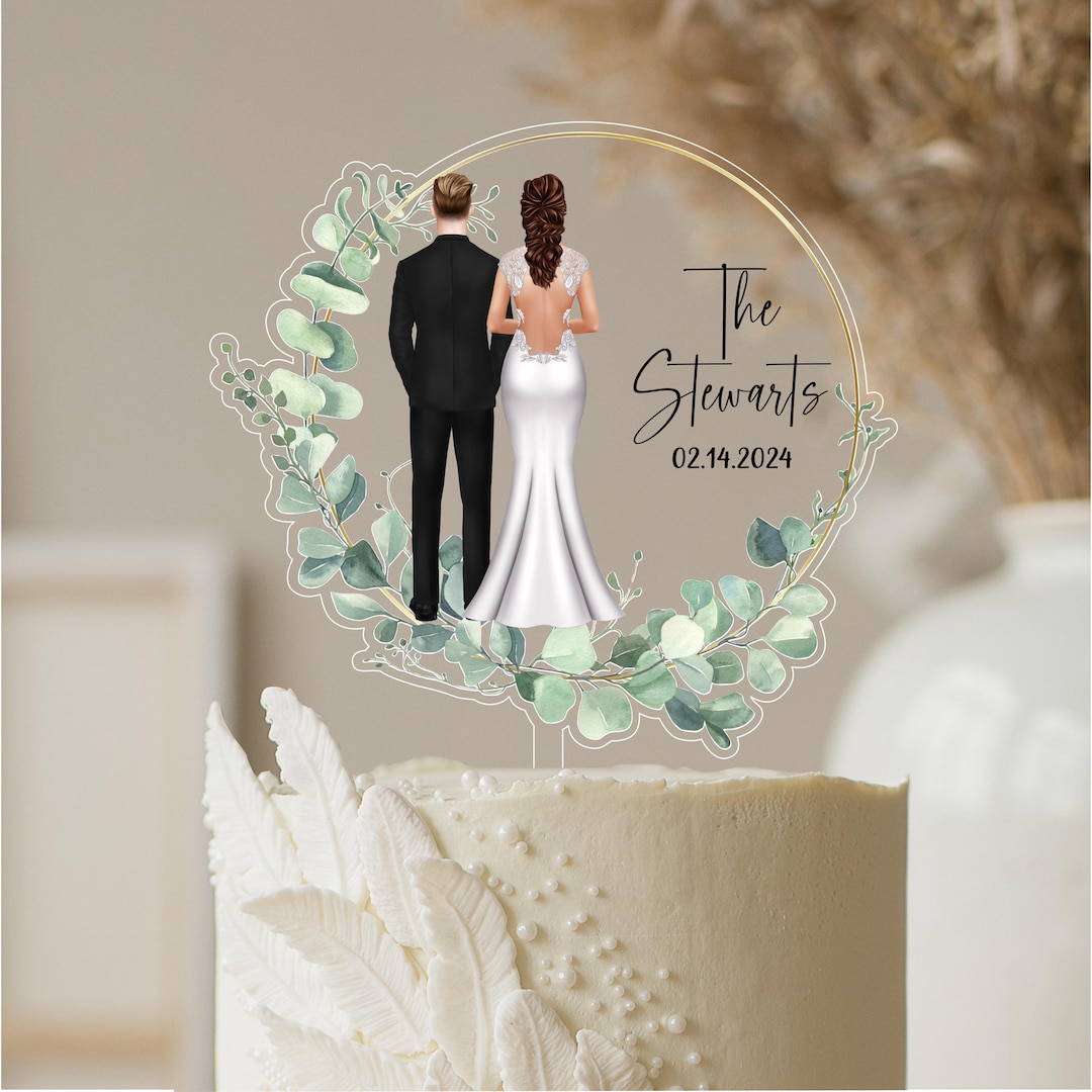 Wedding Cake Topper, Bride Groom Cake Topper, Personalized Cake Topper ...