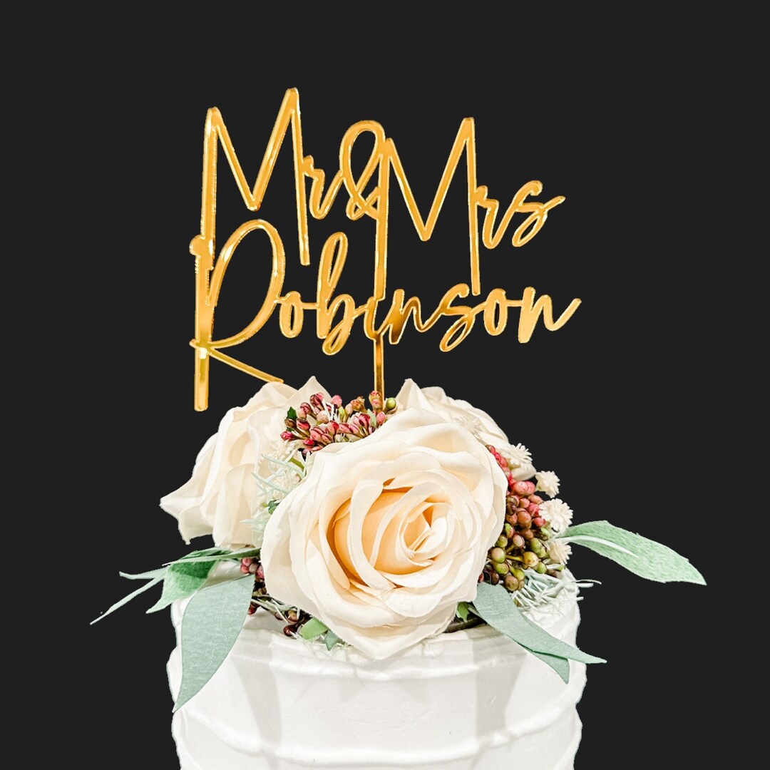 Custom Cake Topper Mr Mrs Cake Topper Personalized Cake - Etsy