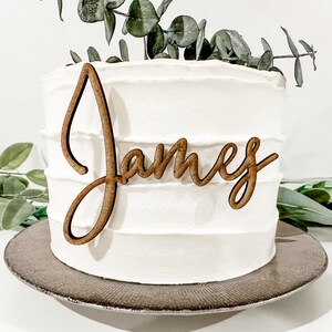 Name Cake Charm, Custom Cake Topper, Acrylic Cake Topper, Wood Cake ...