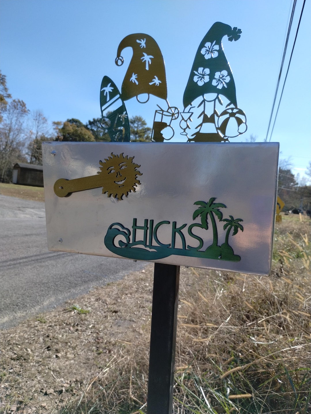 Custom Made Mailbox With Interchangeable Seasonal Gnome Toppers, Name ...