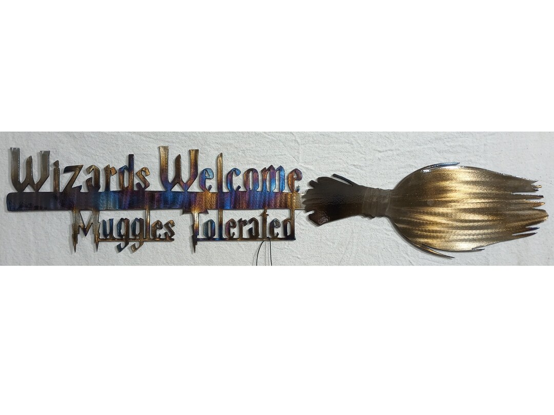 Harry Potter Wizards Welcome Muggles Tolerated Metal Wall Art Welcome ...