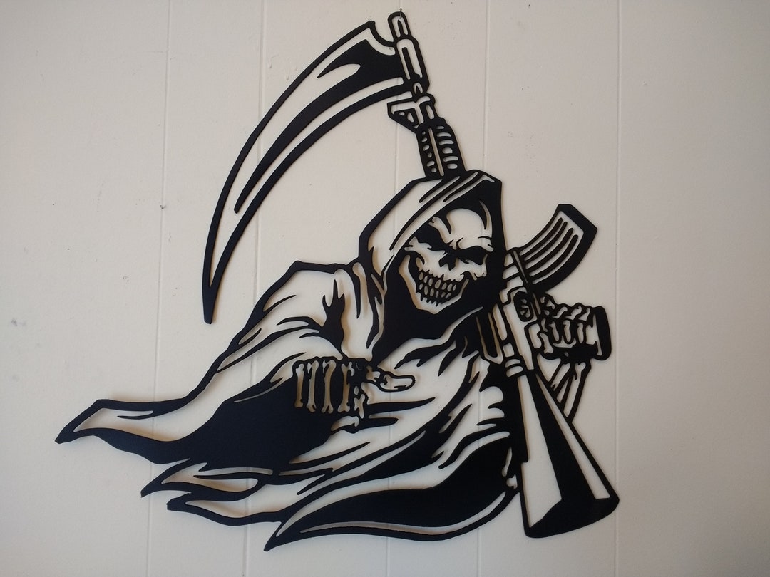 Grim Reaper Metal Wall Art - Etsy