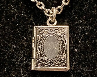 Silver Book Locket | Etsy