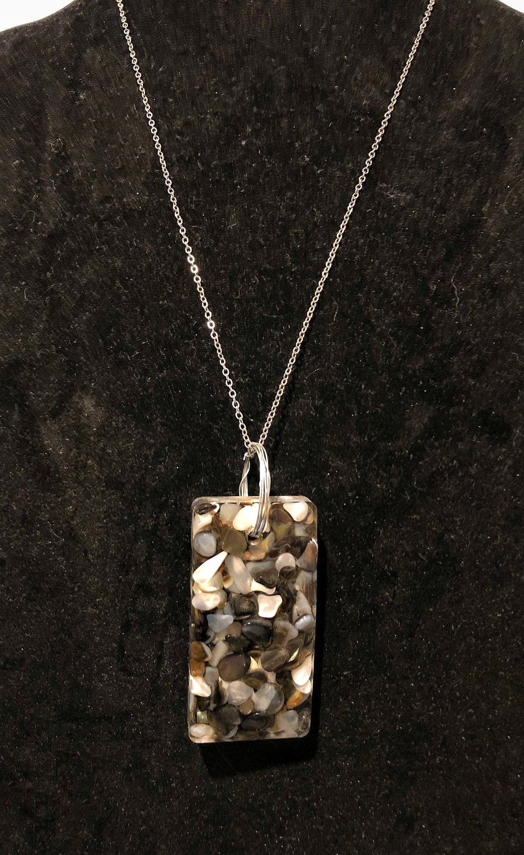 Abalone Shell, Epoxy, Resin, Pendant, Necklace - Etsy