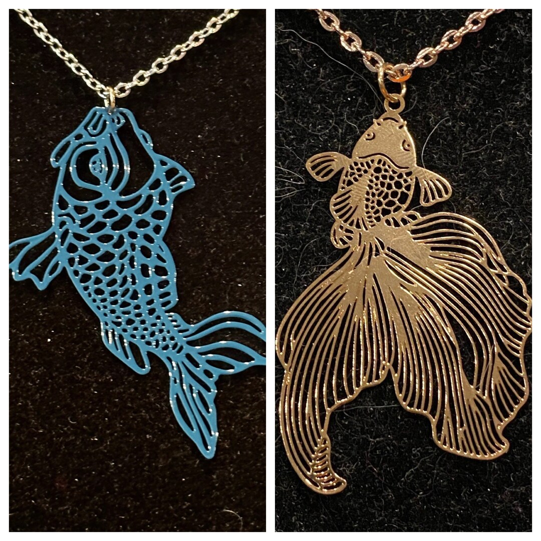 Rose Gold, Fish, Betta Fish, Koi Fish, Pendant, Necklace - Etsy