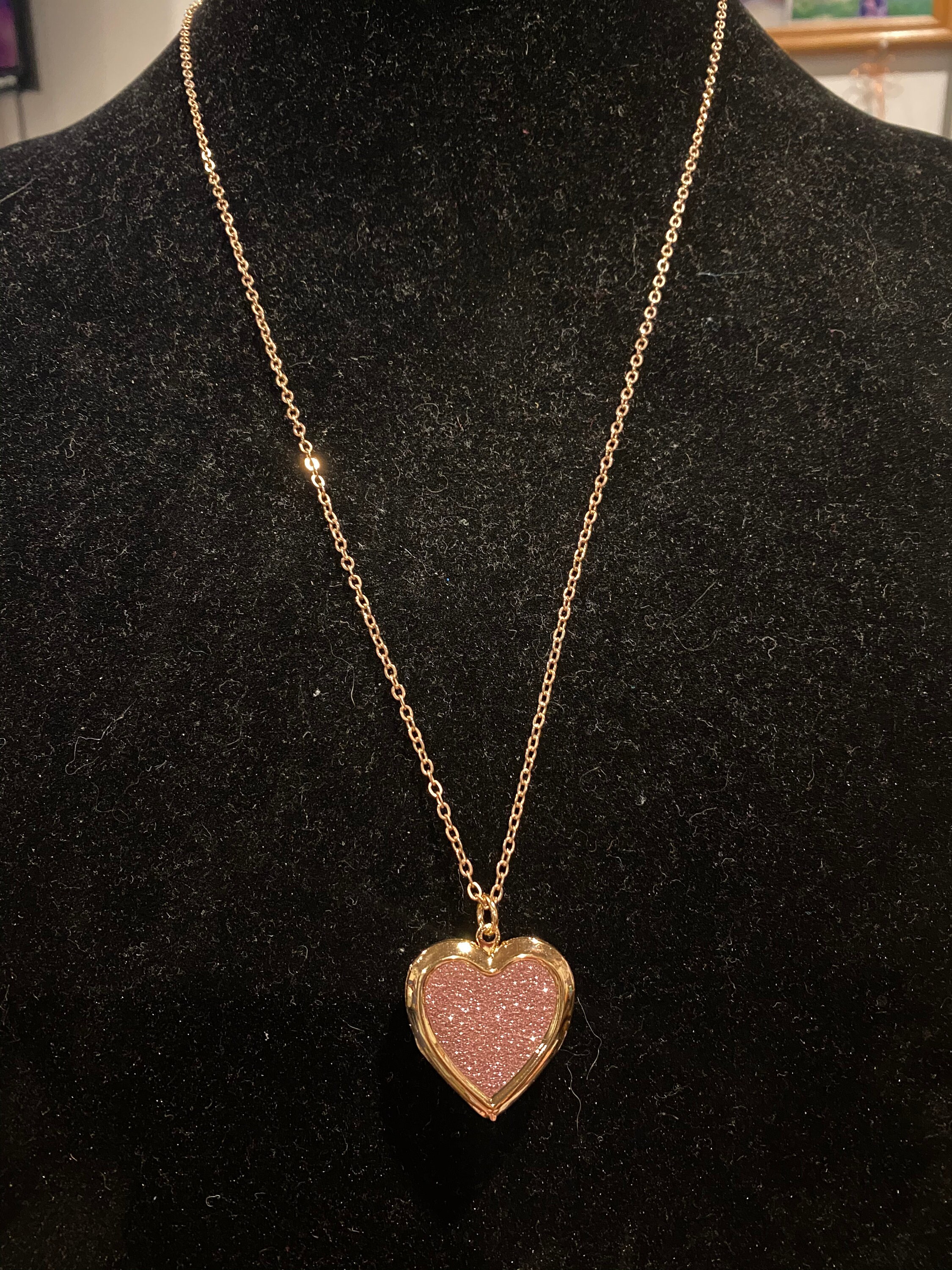 Rose Gold, Pink, Sparkle, Heart, Locket - Etsy