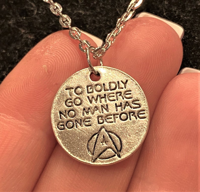 To Boldly Go Where No Man Has Gone Before, Round, Silver, Pendant ...
