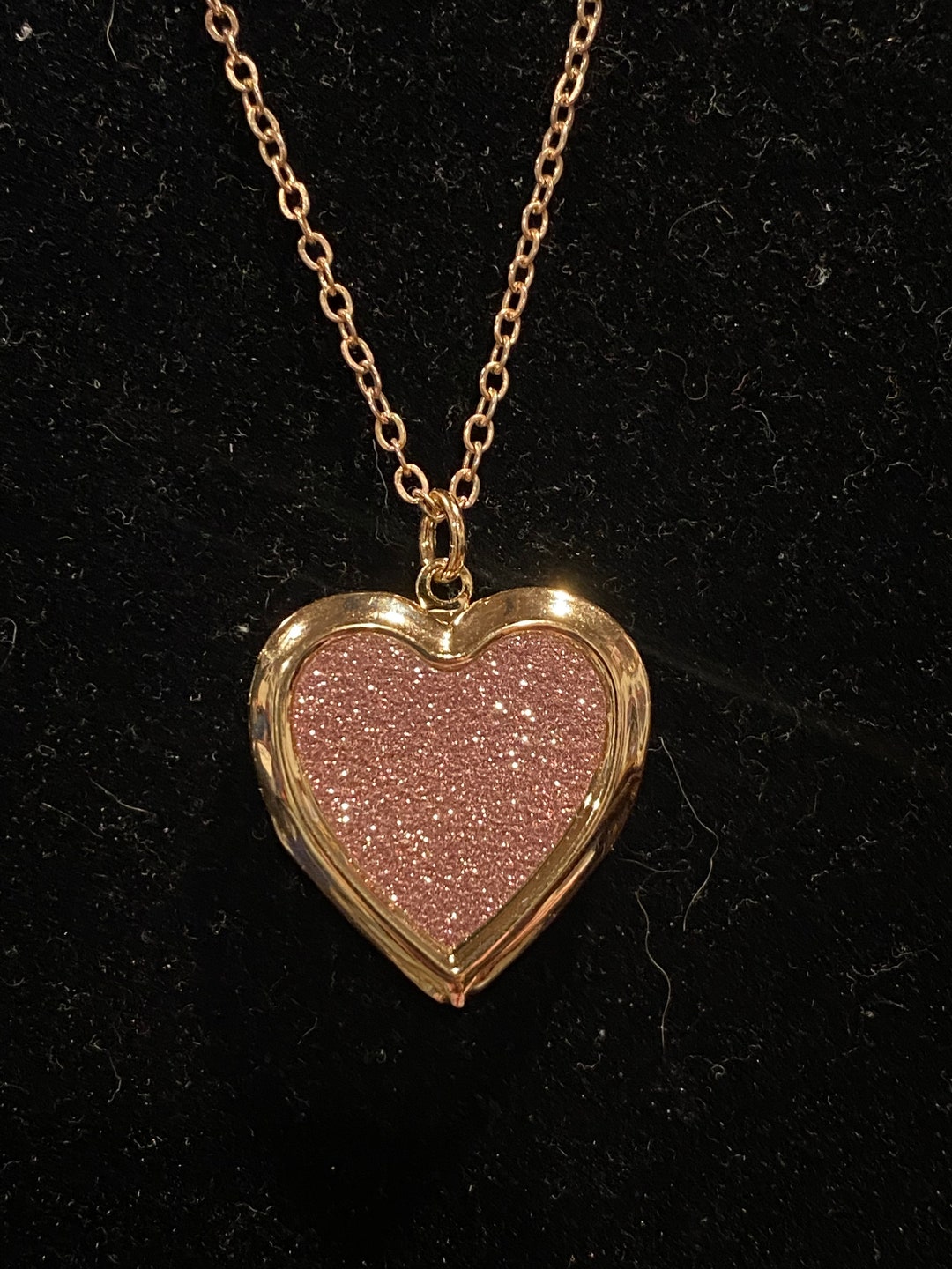 Rose Gold, Pink, Sparkle, Heart, Locket - Etsy