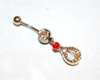 Lady Bug Navel Ring - Etsy