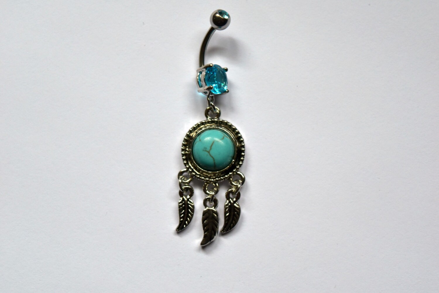 Belly Button Ring, Navel Ring, Turquoise Rock Navel Ring, Belly Rings ...