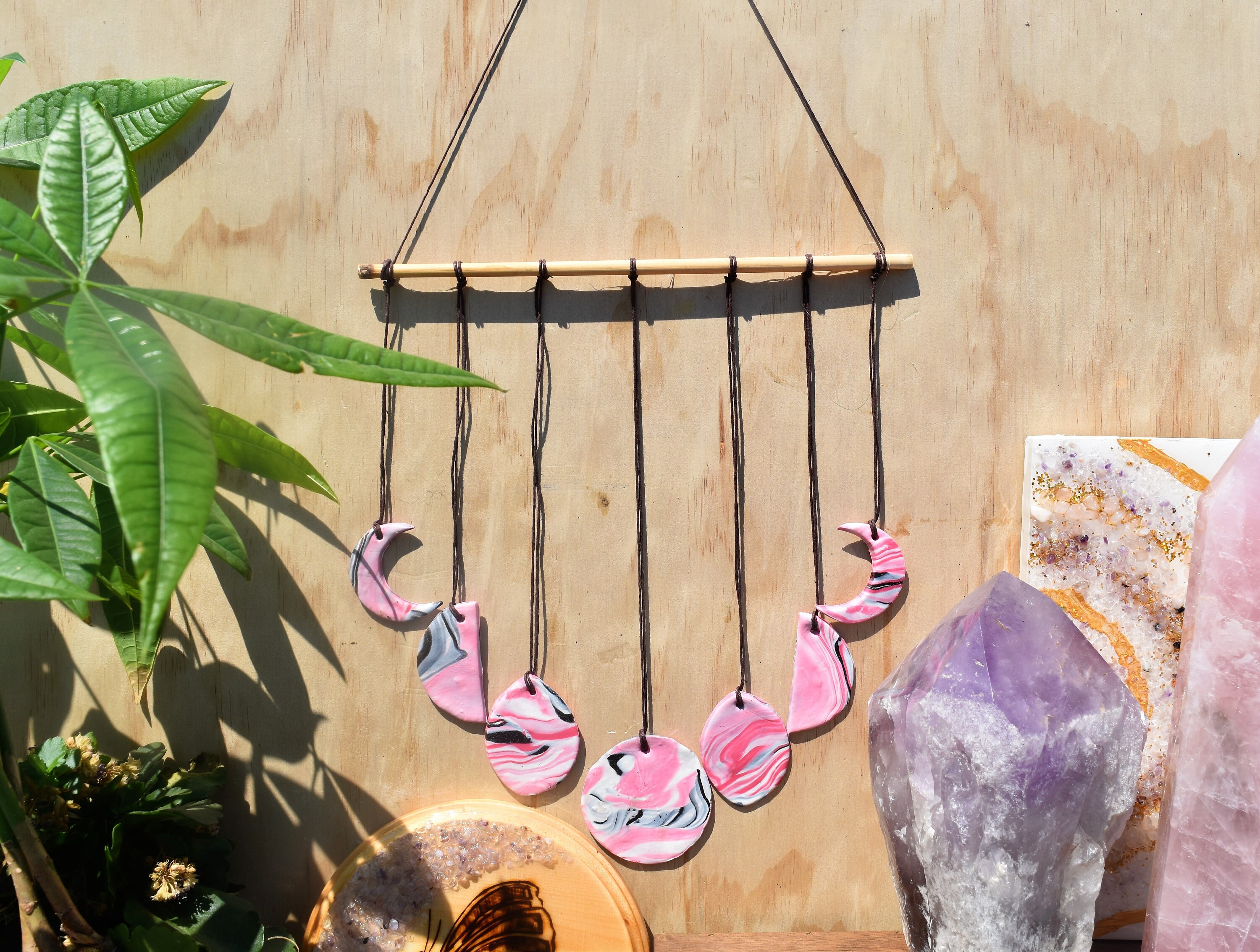 Pink Marble Moon Phase Marble Moon Wall Art Moon Phase Wall - Etsy