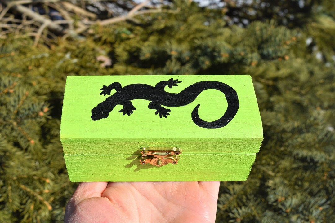 Green Gecko Keepsake Box. Mini Box, Mini Gecko Box, Keep Sake Box ...