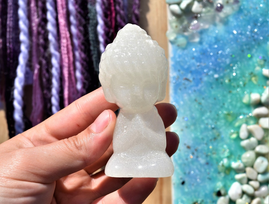 WHITE Baby Buddha Statue, Resin Praying Buddha Statue, Happy Baby ...