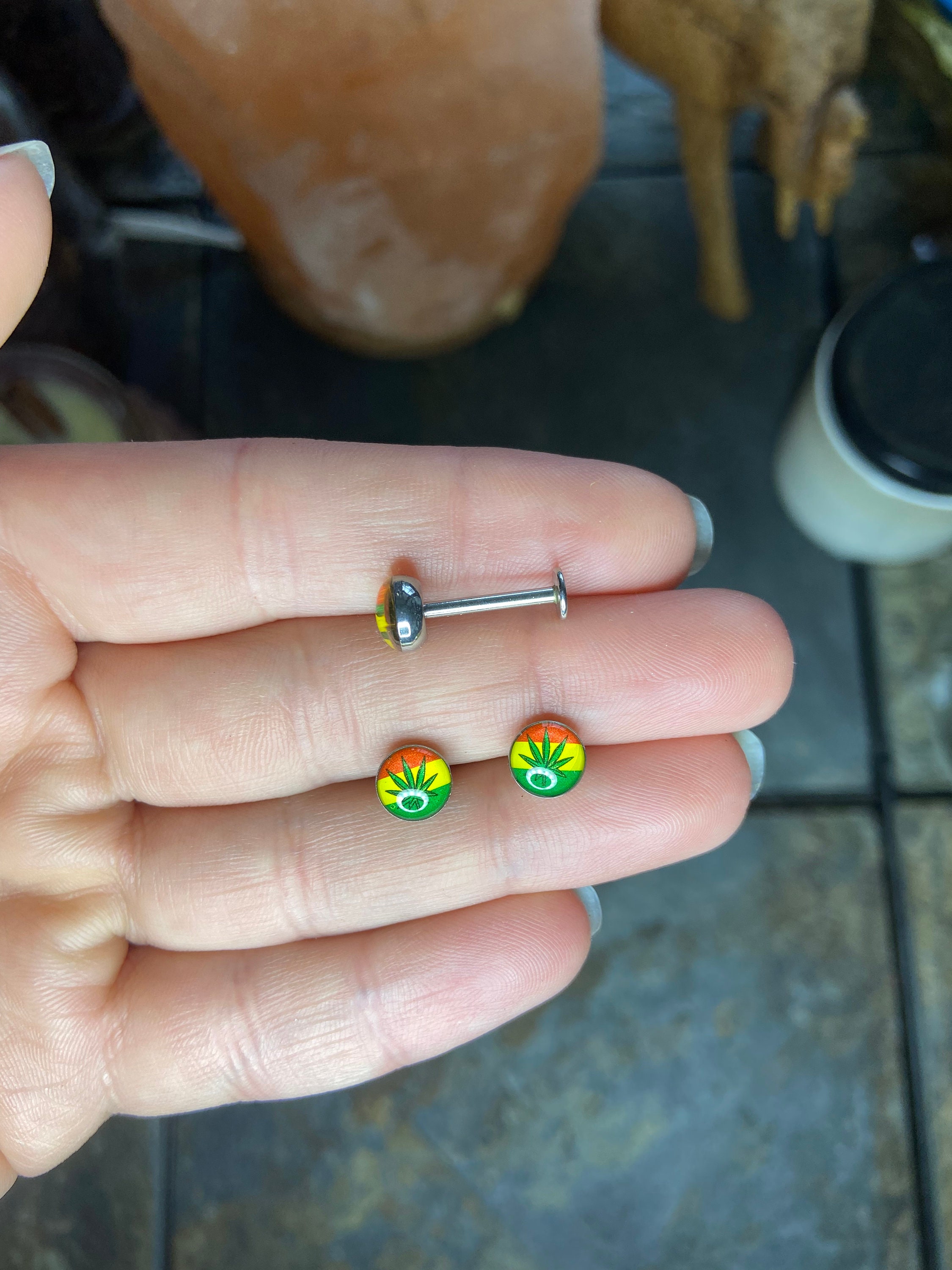 Weed Tongue Rings Jewelry