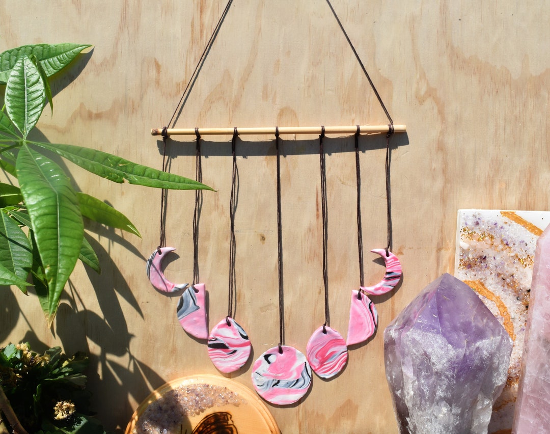 Pink Marble Moon Phase, Marble Moon Wall Art, Moon Phase, Wall Moon ...