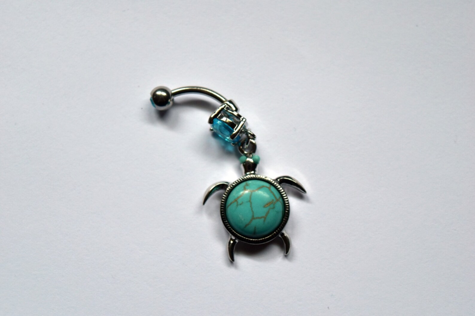 Belly Button Ring, Navel Ring, Turquoise Turtle Ring, Belly Rings ...