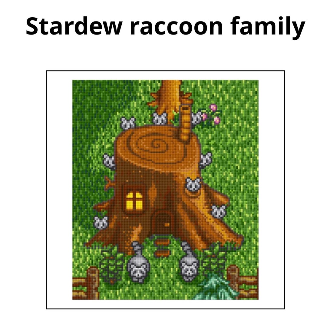 Stardew Valley Raccoon Family Tree Stump House Cross Stitch Pattern ...