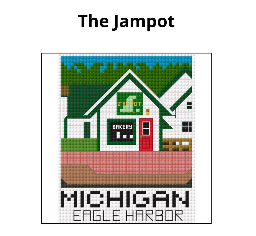 Polaroid Style Cross Stitch Pattern of the Jampot in Upper Michigan - Etsy
