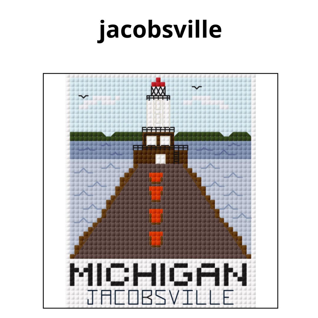 Polaroid Style Cross Stitch Pattern, Upper Michigan, Jacobsville ...