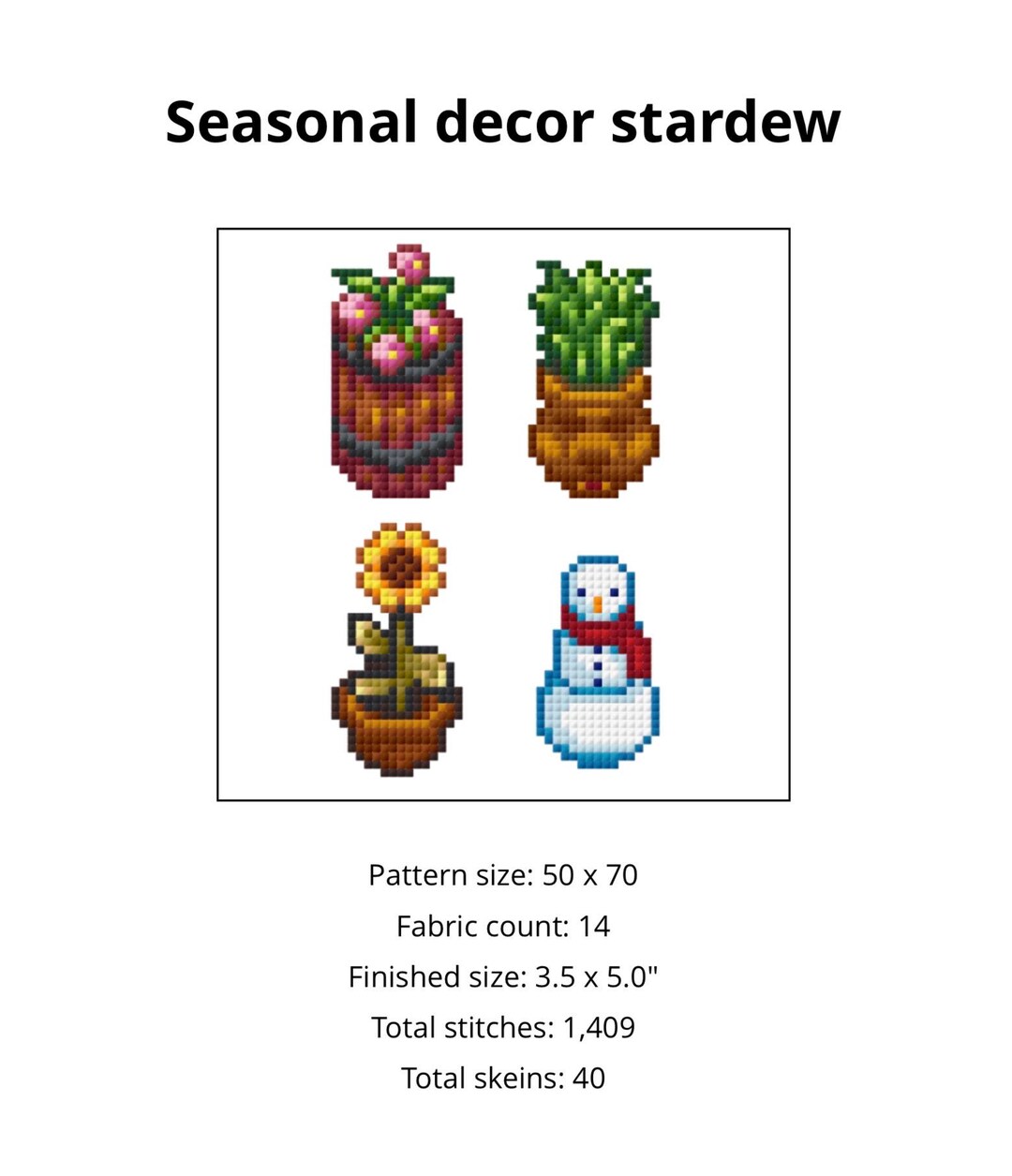 Seasonal Decor Item From Stardew Valley Cross Stitch Pattern - Etsy