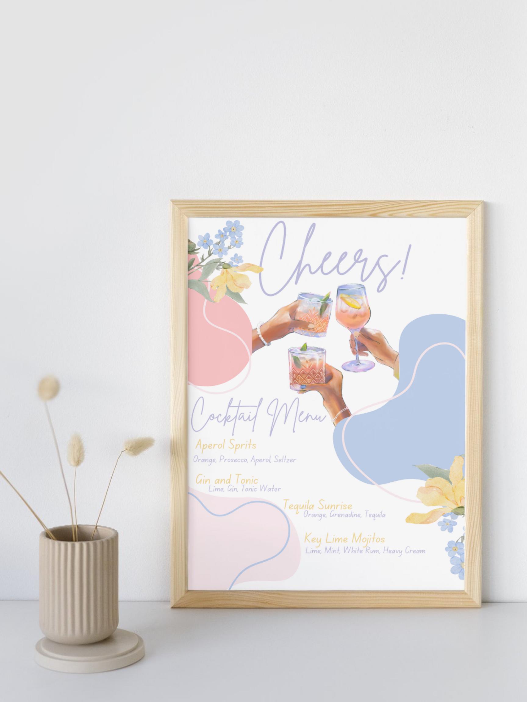 Girls’ Night Menu Template - Etsy