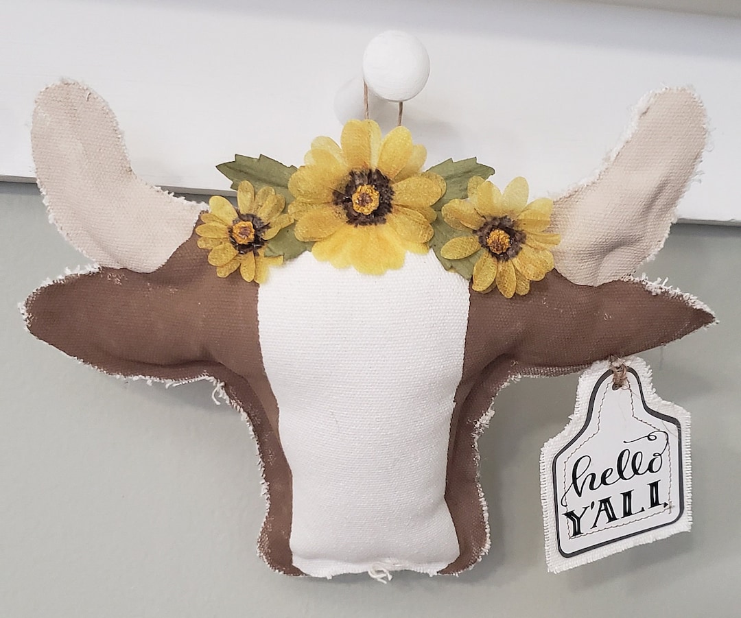 Stuffed Cow Head- Sunflowers - Etsy