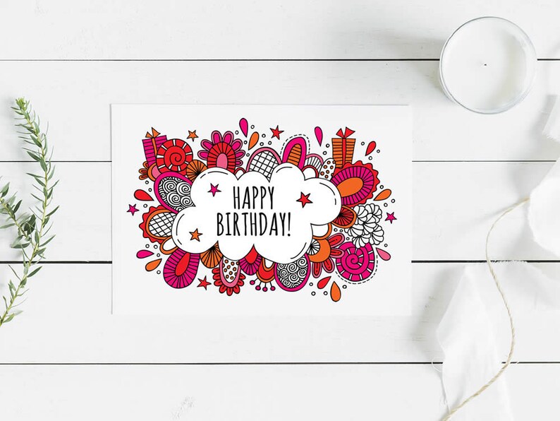 Happy Birthday Digital Stamp & Clip Art Instant Digital Download ...