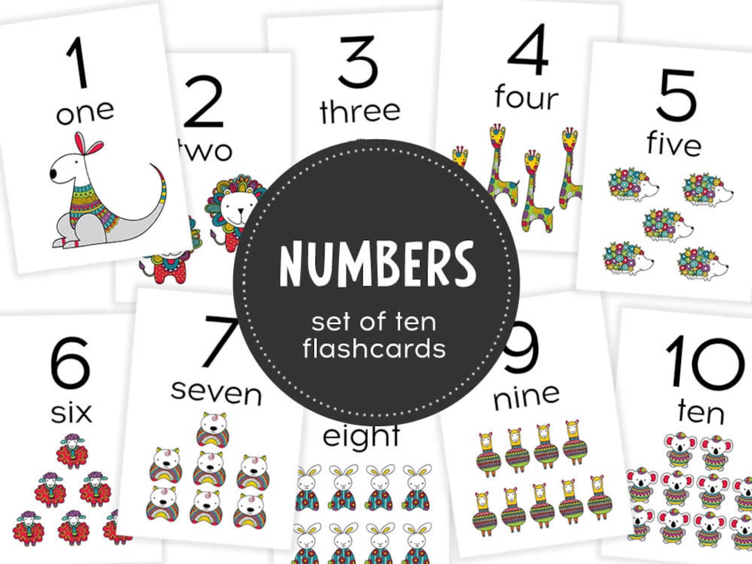Early Learning Number Cards Instant Digital Download Educational - Etsy