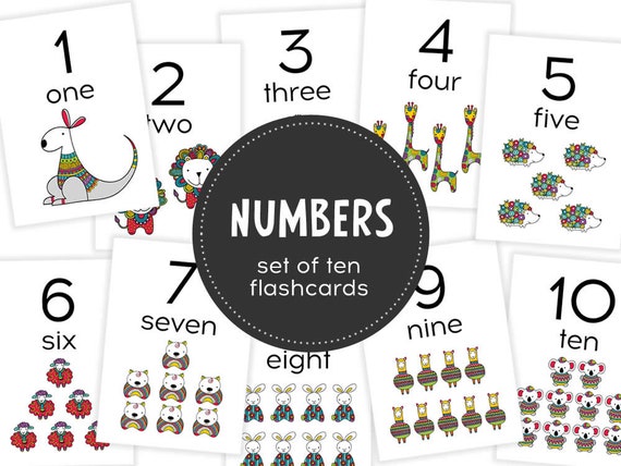 Early Learning Number Cards Instant Digital Download - Etsy