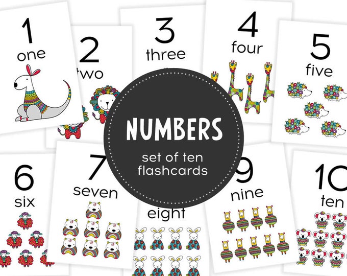 Early Learning Number Cards Instant Digital Download - Etsy