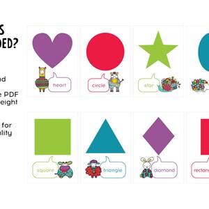 Early Learning Shape Cards Instant Digital Download Educational - Etsy