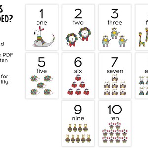 Early Learning Number Cards Instant Digital Download Educational - Etsy