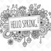 Hello Spring Colouring Page | Instant Digital Download | Original ...