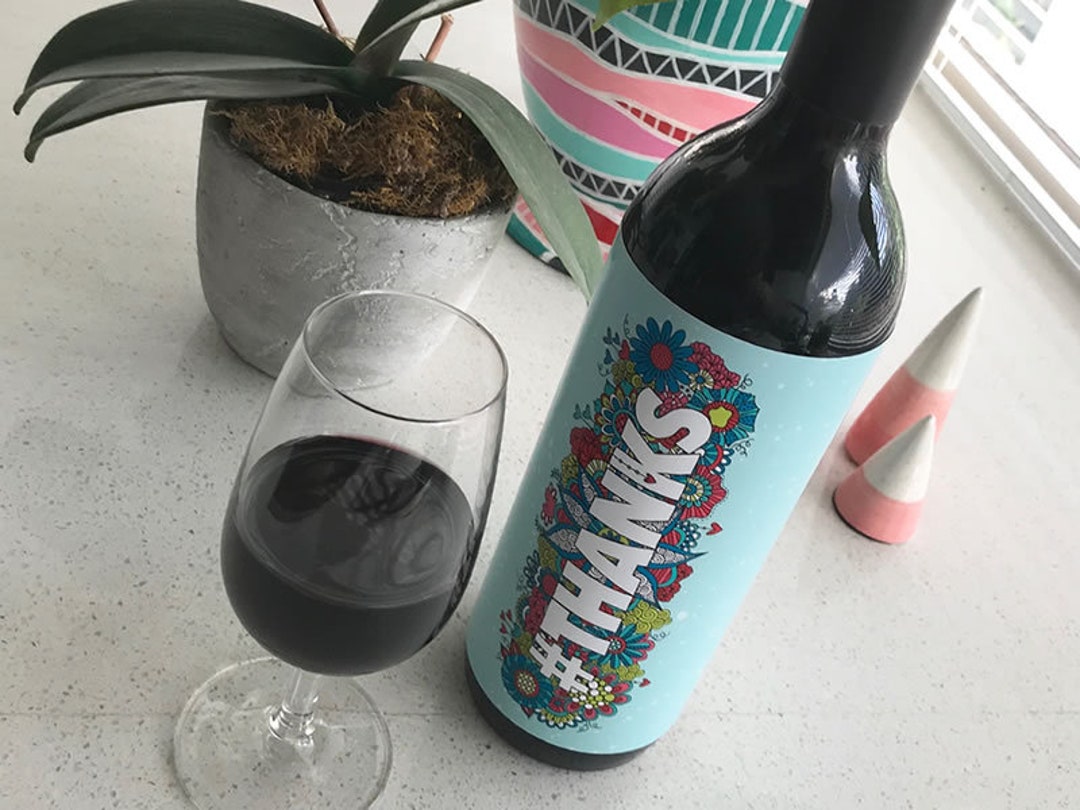 PRINTABLE Thanks Wine Bottle Wrapper | Instant Digital Download to ...