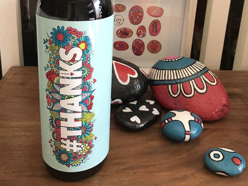 PRINTABLE Thanks Wine Bottle Wrapper Instant Digital | Etsy