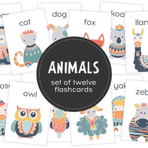 Early Learning Animal Cards Instant Digital Download Educational - Etsy