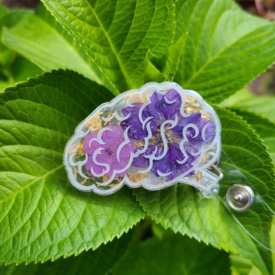 Anatomical Brain Badge, Nurse Badge Reel, Flower Badge Reel ...