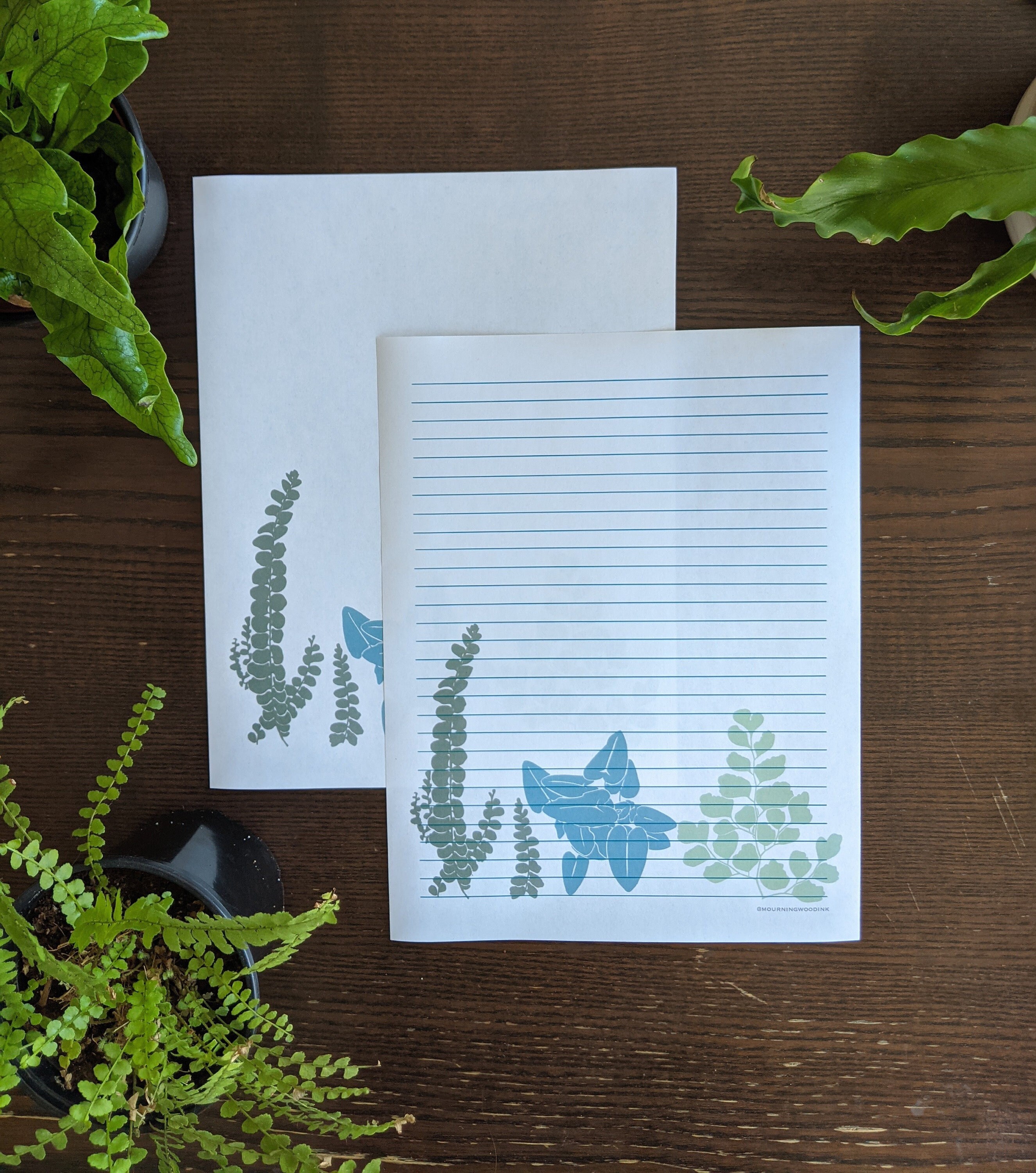 Ferns Printable Stationery/us Letter & A4 Size/digital | Etsy