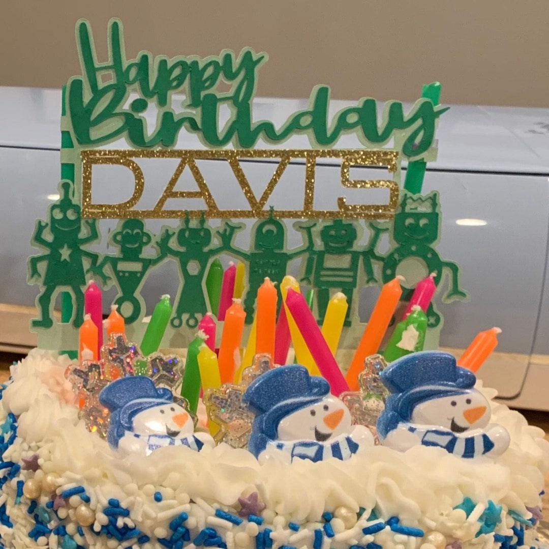 Robot Cake Topper SVG Customize! - Etsy