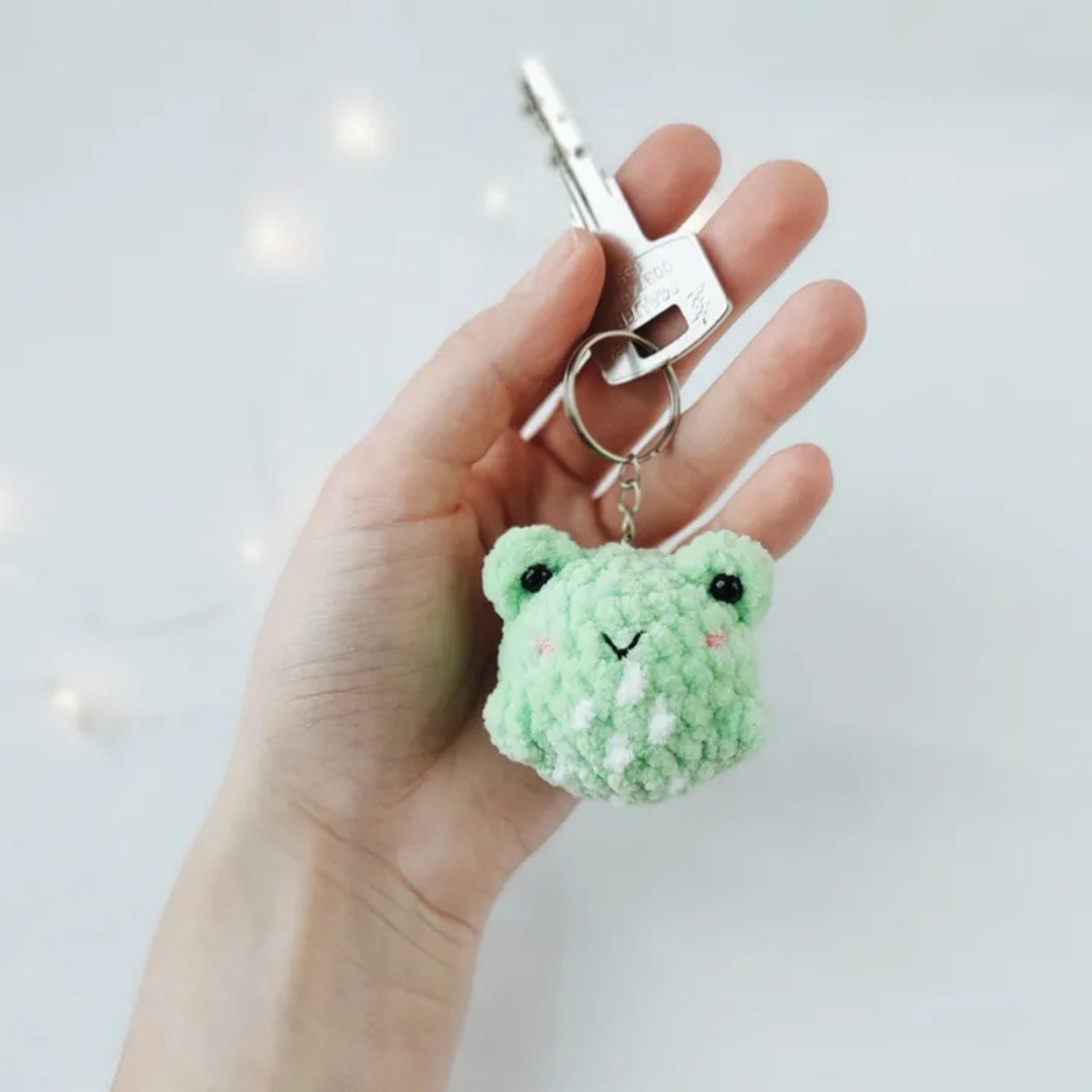 Kawaii Plush Keychain Frog, Frog Stuffed Animal, Miniature Crochet ...